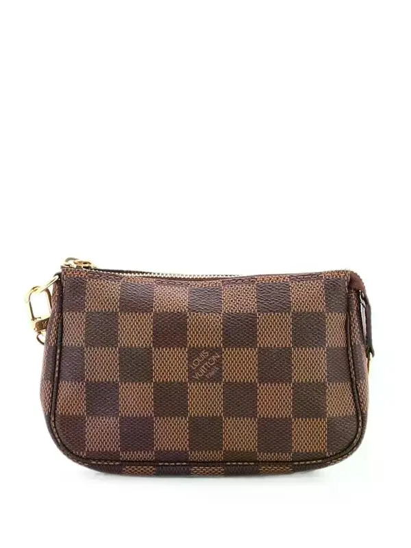 LOUIS VUITTON Pochette Accessoires Damier Mini Clutch Bag - Brown
