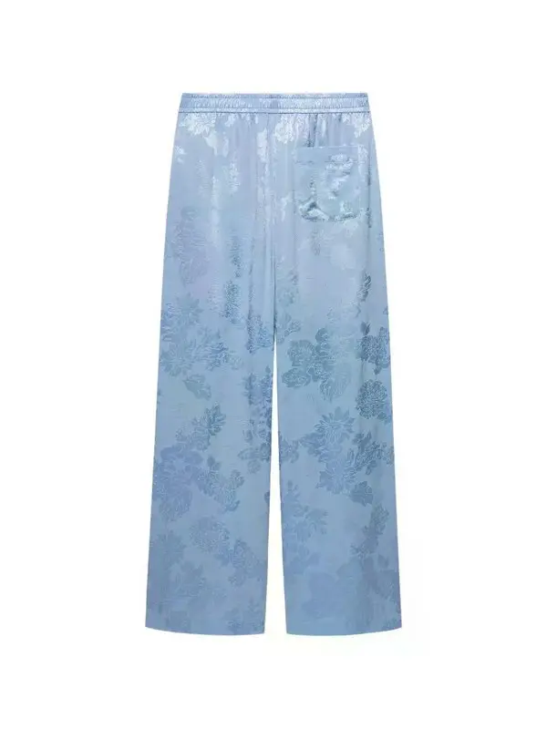Shanghai Tang Floral Jacquard Flared Trousers
