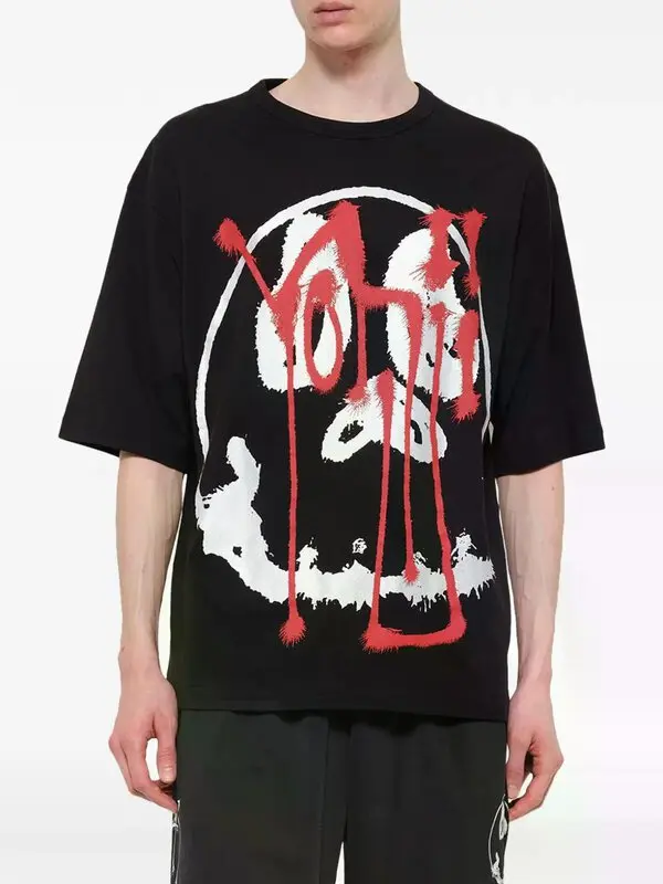 Y3 Skull Graphic T-shirt In /red