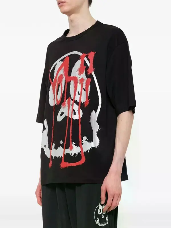 Y3 Skull Graphic T-shirt In /red