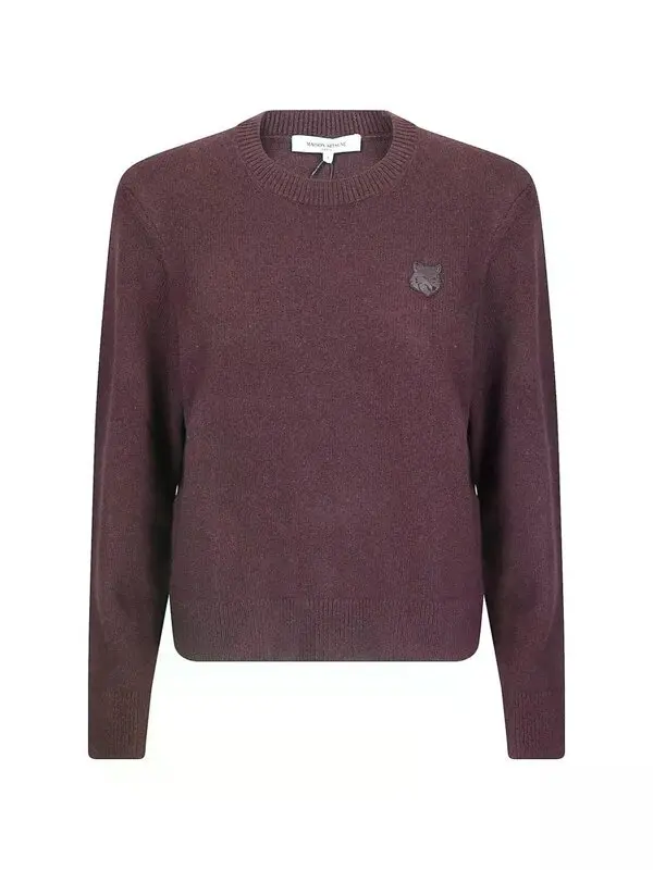 Maison Kitsuné Fox Head Crew Neck Sweater - Purple
