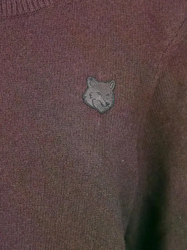 Maison Kitsuné Fox Head Crew Neck Sweater - Purple