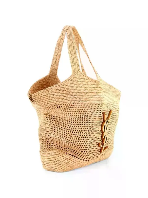 Saint Laurent Icare Shopping Raffia Maxi Tote Bag - Neutrals