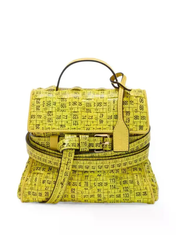Moschino Tape-measure-print Buckled Tote Bag - Yellow