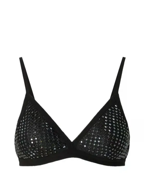 Pinko Mesh-effect Bra With Rhinestones