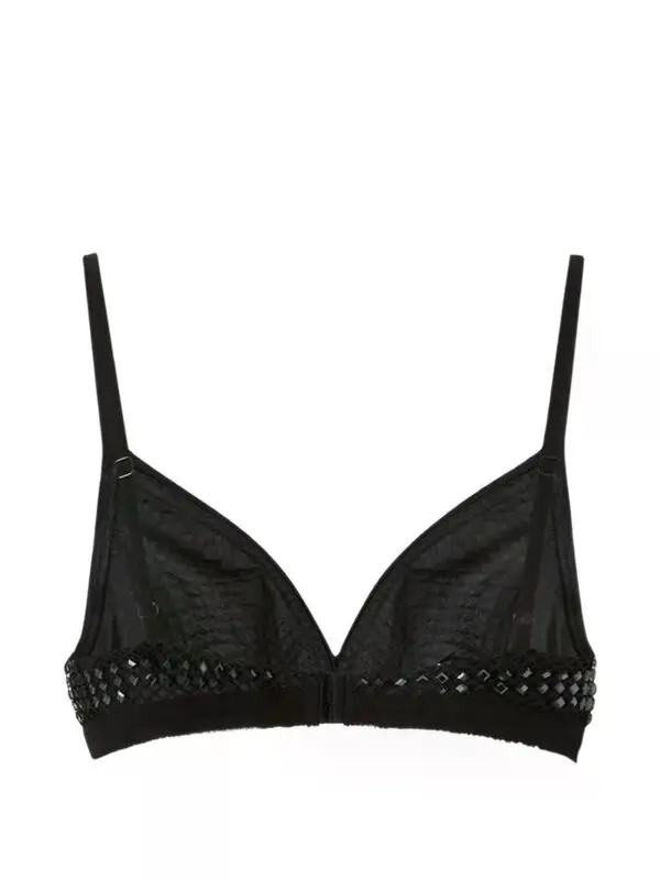 Pinko Mesh-effect Bra With Rhinestones