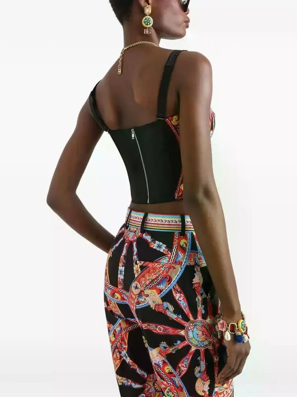 Dolce & Gabbana Carretto-print Corset Top