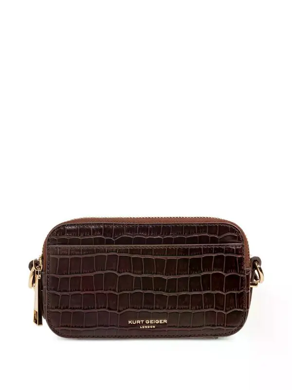 Kurt Geiger Kensington Croc-effect Leather Crossbody Bag - Brown