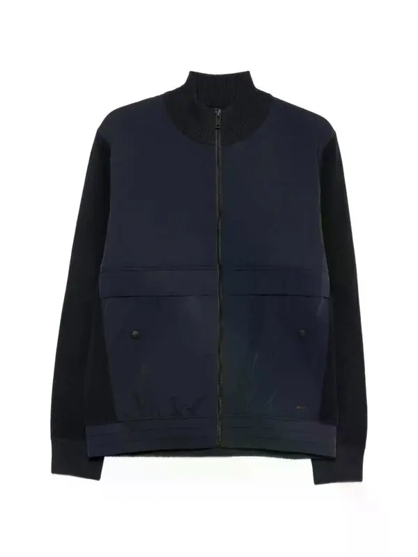 BOSS Knitted-panel Zip-up Jacket