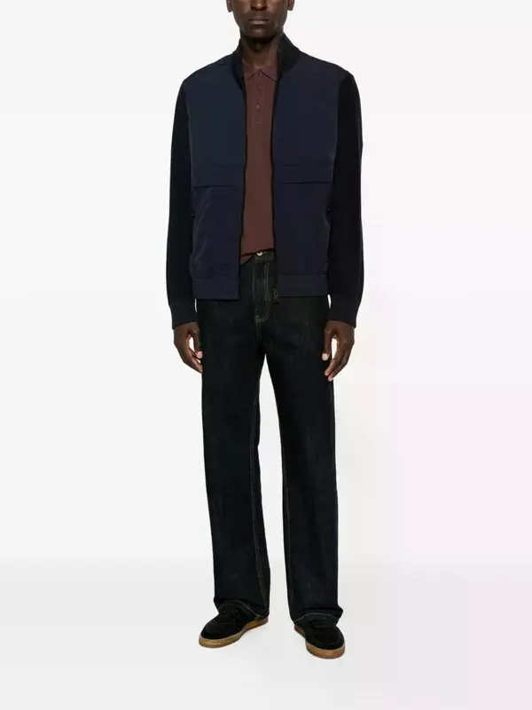 BOSS Knitted-panel Zip-up Jacket