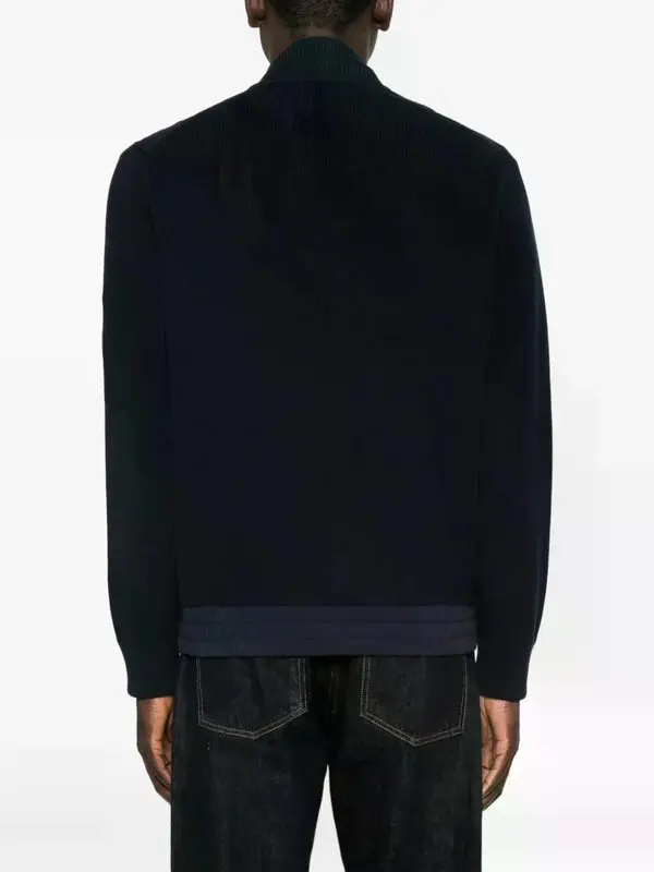 BOSS Knitted-panel Zip-up Jacket