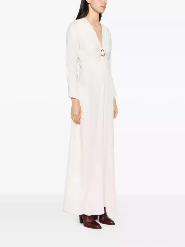 FORTE_FORTE Hammered-ring V-neck Maxi Dress