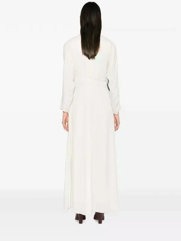 FORTE_FORTE Hammered-ring V-neck Maxi Dress