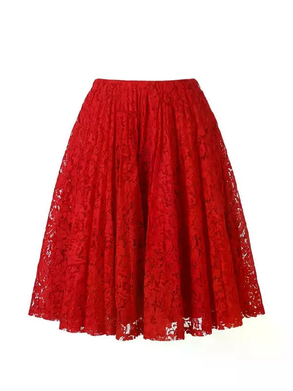 Valentino Garavani Corded Lace Pleated Skirt