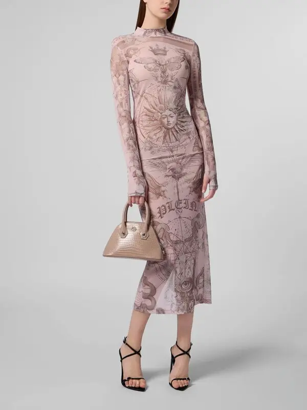 Philipp Plein Long Sleeve Printed Dress