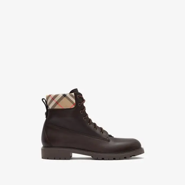 Burberry Leather Durham Boots - Peat Brown