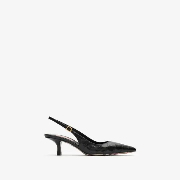 Burberry Crocodile-effect Leather Dame Slingback Pumps