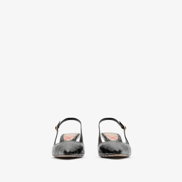 Burberry Crocodile-effect Leather Dame Slingback Pumps