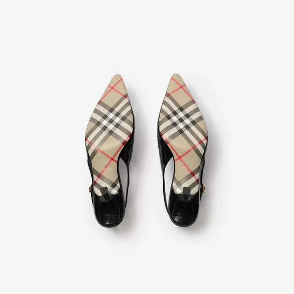 Burberry Crocodile-effect Leather Dame Slingback Pumps