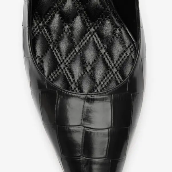 Burberry Crocodile-effect Leather Dame Slingback Pumps