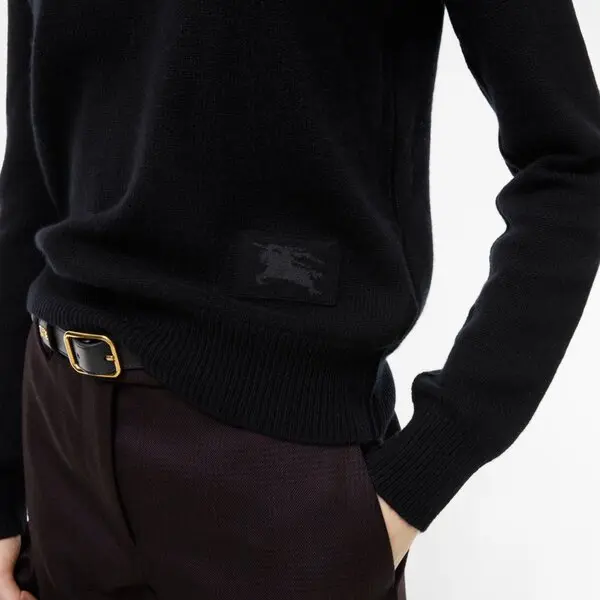 Burberry Long-sleeve Cashmere Polo Shirt - Black