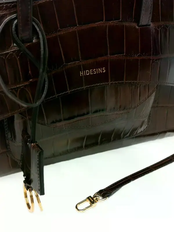 HIDESINS Flap M Croc-effect Leather Tote Bag
