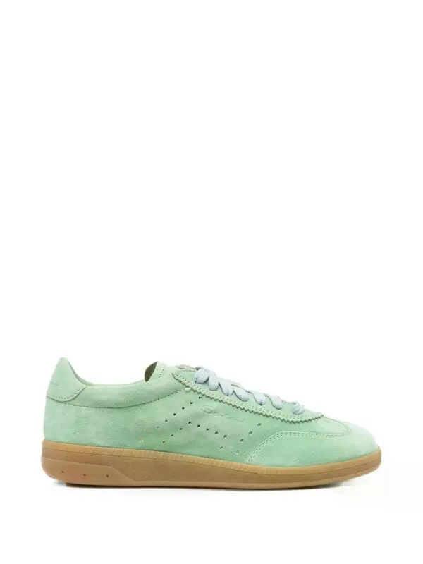 Santoni Perforated-detail Suede Sneakers