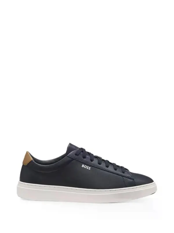 BOSS Kieran Leather Cupsole Trainers With Signature-stripe Stitching