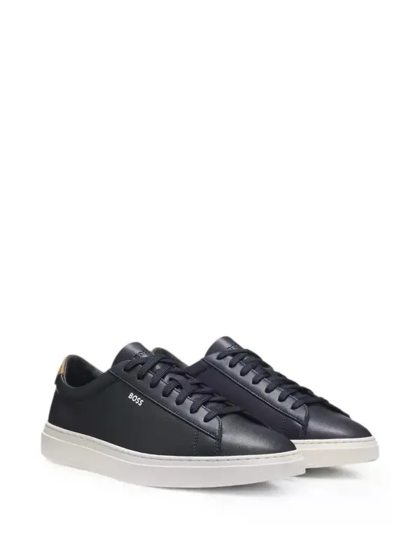 BOSS Kieran Leather Cupsole Trainers With Signature-stripe Stitching