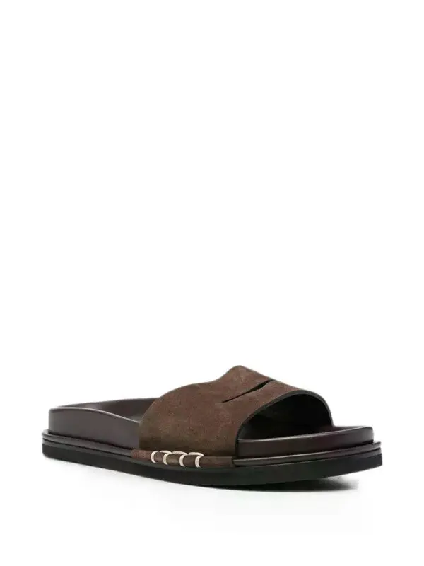 JW Anderson Suede Slides - Brown
