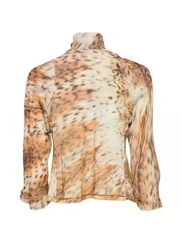 Roberto Cavalli 1990s Animal Print Silk Blouse