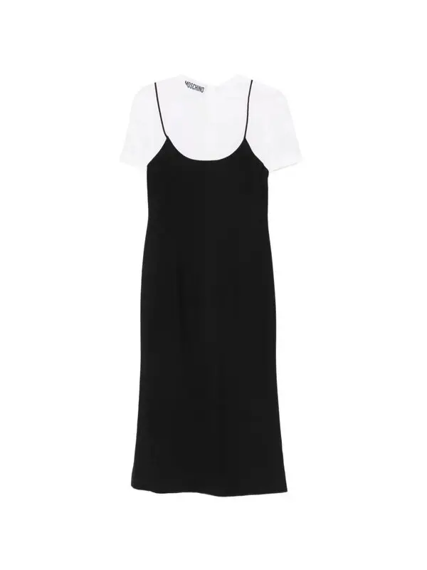 Moschino 2020s Layered-effect Spaghetti-strap Dress - Black