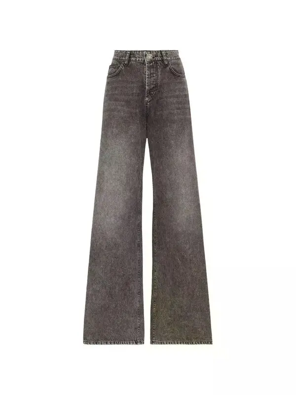 Philipp Plein Faded Wide-leg Jeans - Grey