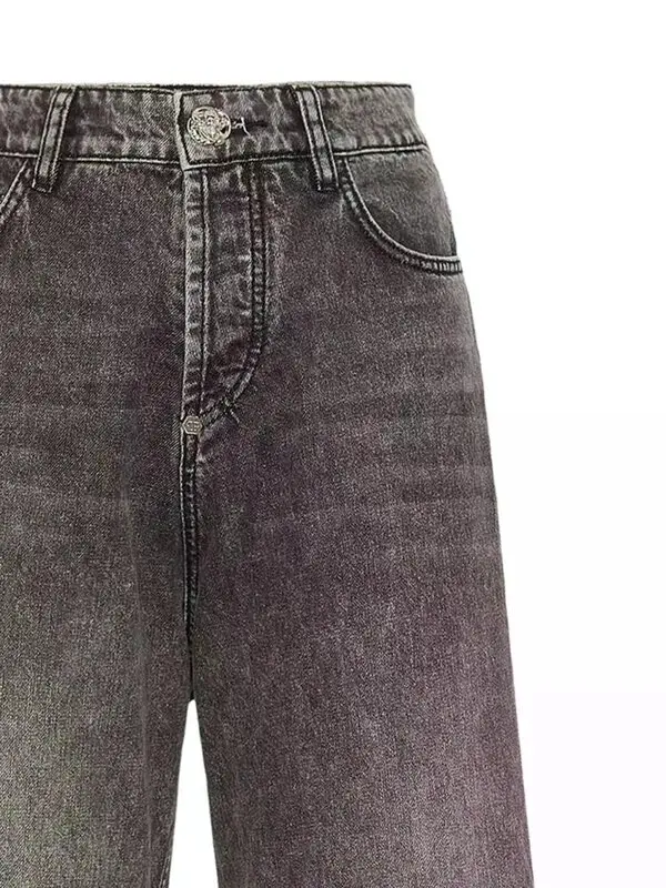 Philipp Plein Faded Wide-leg Jeans