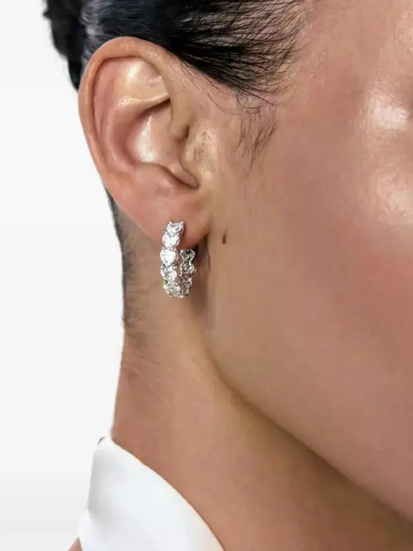 VELORA VIE Sterling Heart-cut Zirconia Hoop Earrings