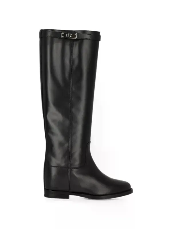 VIA ROMA 15 Leather Knee-high Boots - Black