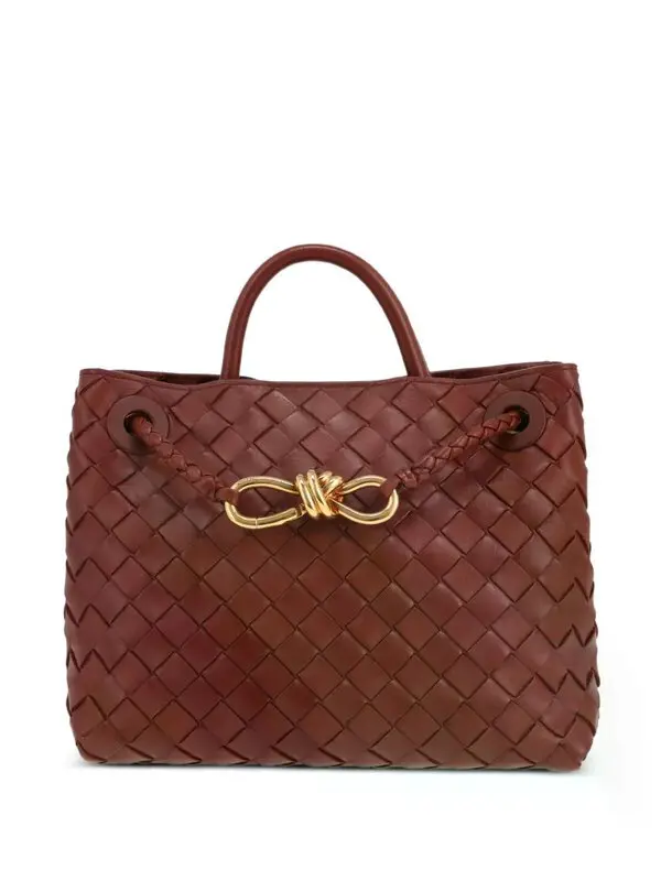 Bottega Veneta Andiamo Intrecciato Handbag - Red