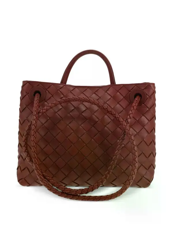 Bottega Veneta Andiamo Intrecciato Handbag - Red