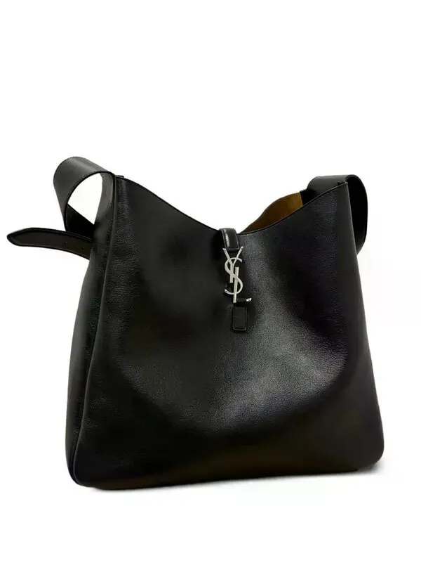 Saint Laurent Le 5 À 7 Maxi Bag In Grained Leather - Black