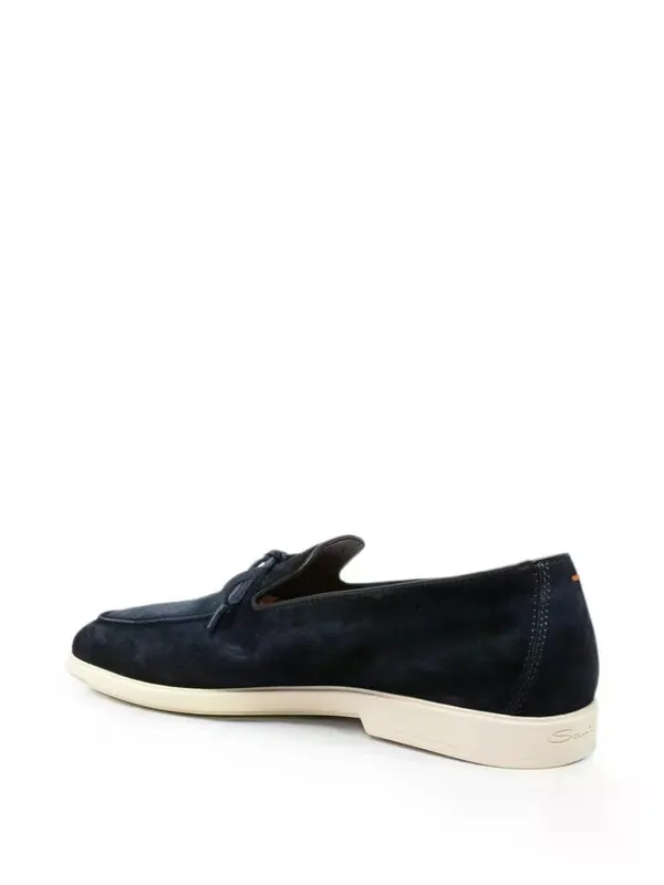 Santoni Bow-detail Suede Boat Shoes