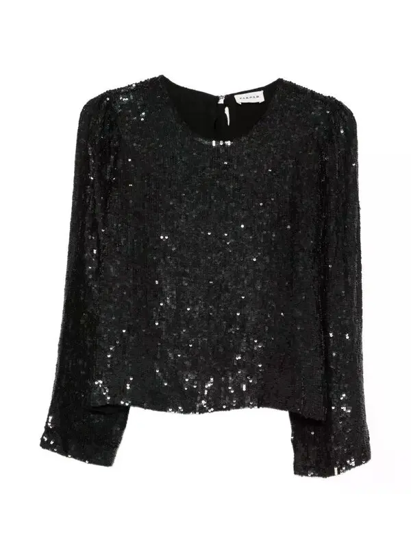 P.a.r.o.s.h Sequin-embellished Bow Detail Blouse - Black