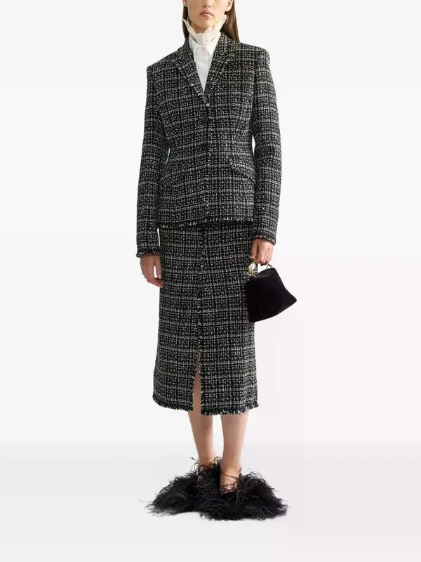 Erdem Tweed Single-breasted Blazer
