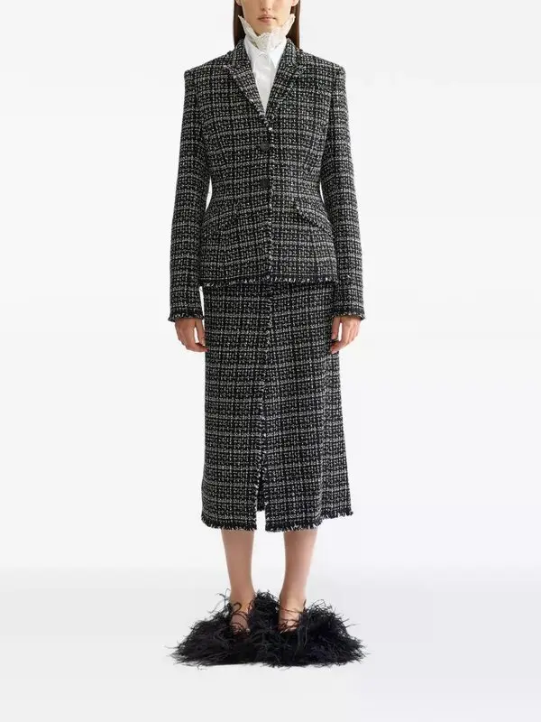 Erdem Tweed Single-breasted Blazer