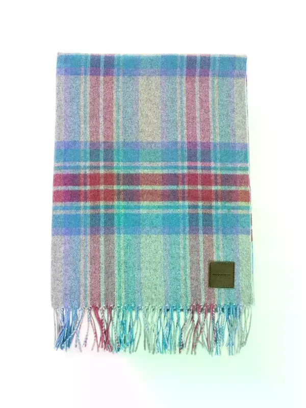 Dsquared2 Tartan Fringed Scarf