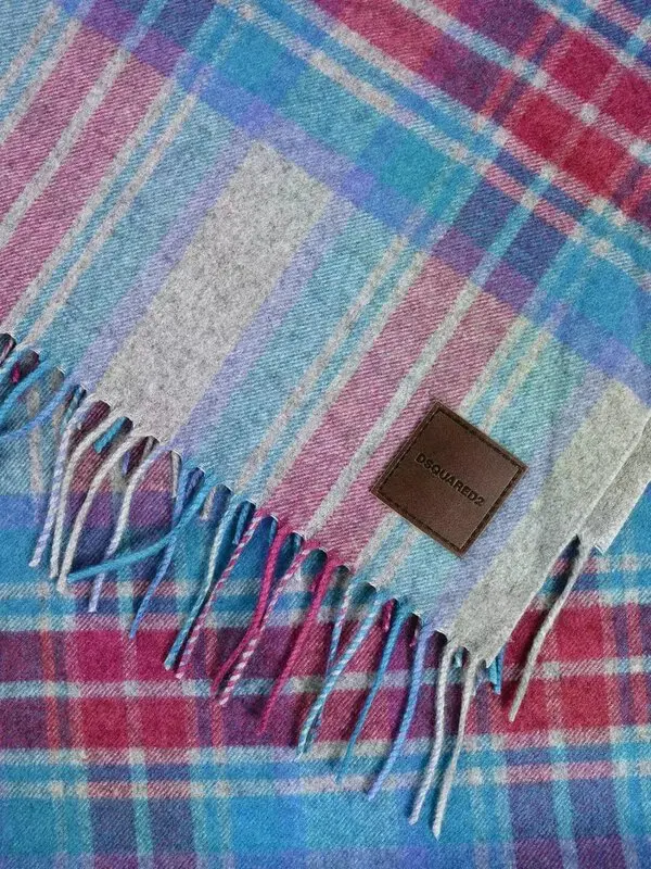 Dsquared2 Tartan Fringed Scarf