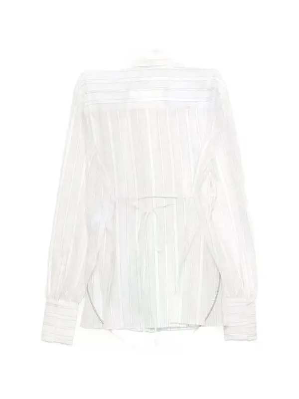 SEMICOUTURE Striped Tie-back Shirt - White