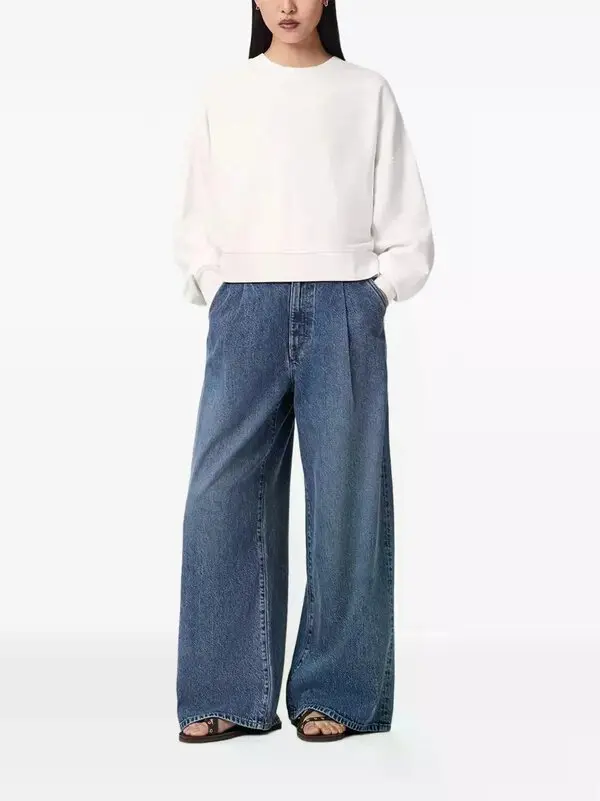 ALLSAINTS Esme Lila Oversized Sweatshirt With Crochet Heart Detail