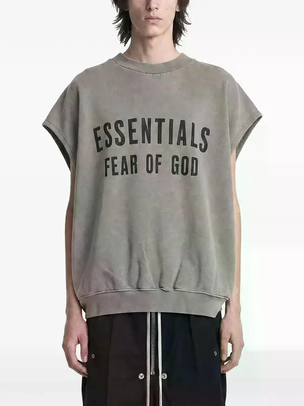 Fear Of God Relaxed Fleece Cutoff Sweatshirt - Grey