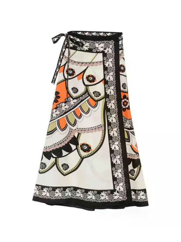 La DoubleJ Graphic-print Wrap Skirt