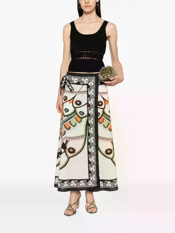 La DoubleJ Graphic-print Wrap Skirt